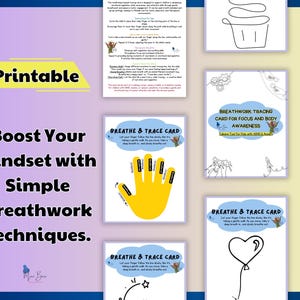 Printable Breathing Exercises for Focus and Calm, Therapy Tools for ...