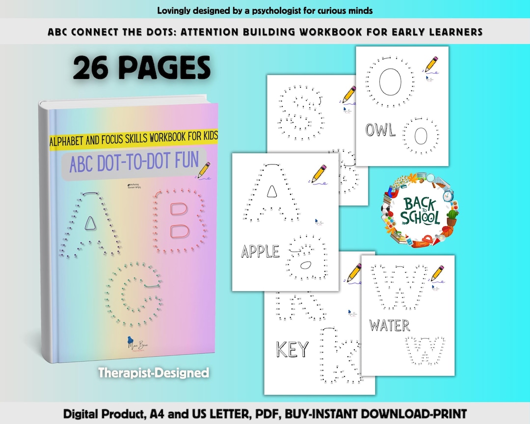Preschool Dot-to-dot Alphabet Activities, Digital Download , Tracing ...
