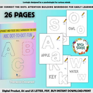 Preschool Dot-to-dot Alphabet Activities, Digital Download , Tracing ...