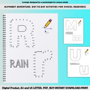 Preschool Dot-to-dot Alphabet Activities, Digital Download , Tracing ...