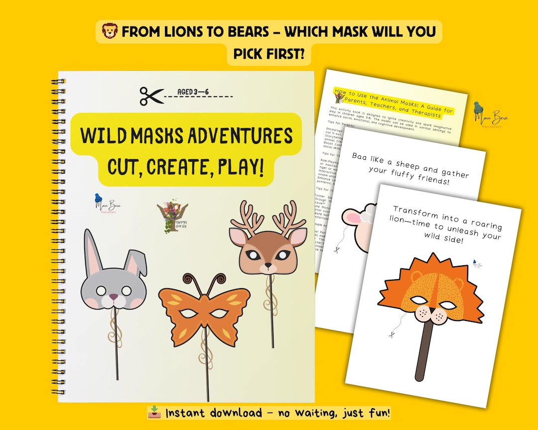 Woodland Animal Face Masks,farm Animal Face Mask Template,printable ...