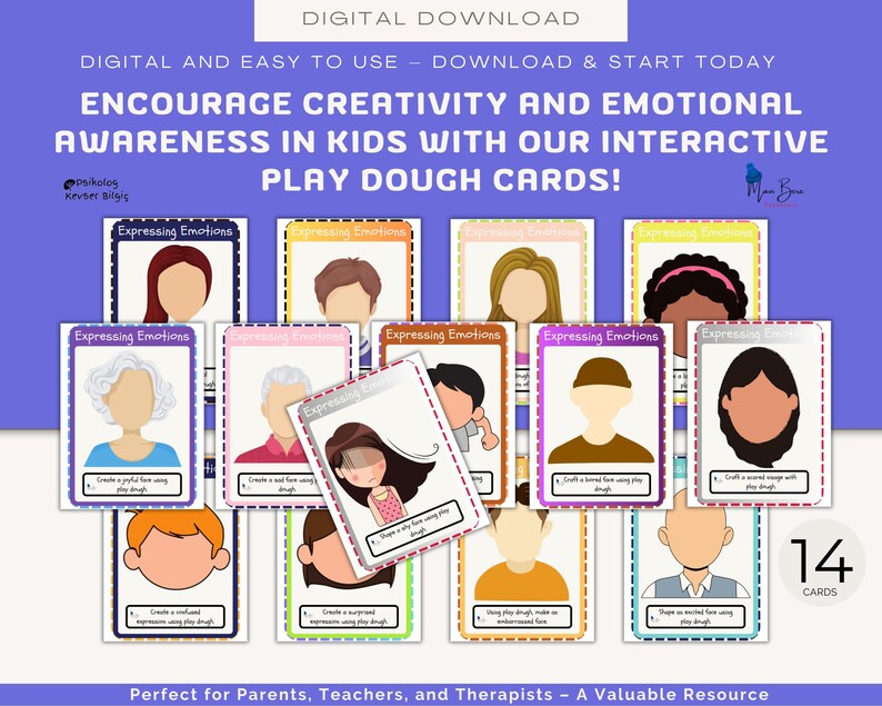 Emotion Cards for Kids | Hands-on Play Dough Activity for Social ...