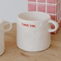 Ceramic Mug "i Heart You" | Mug | Handmade Mug | Hearts | Painted Mug ...