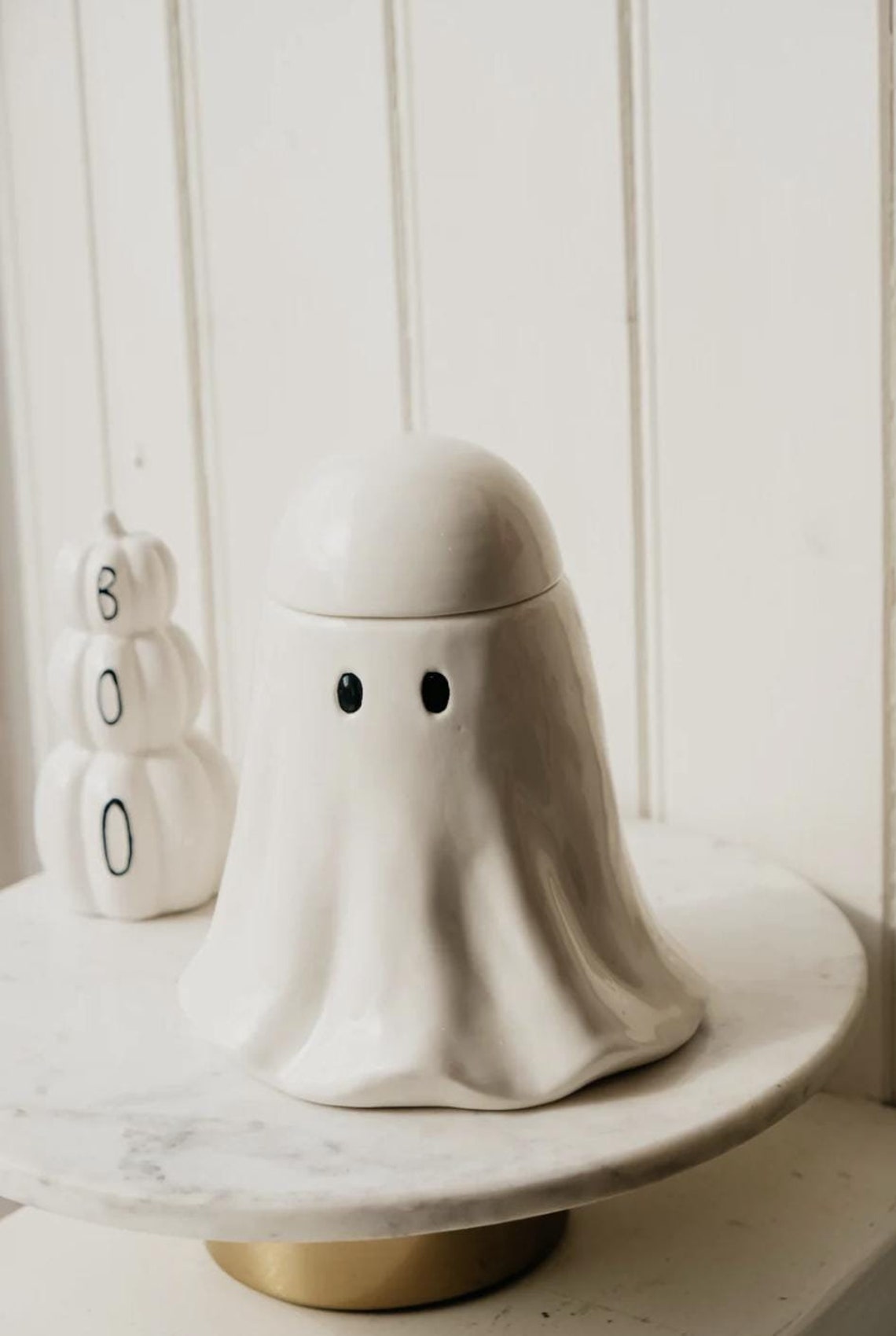 Gus Ghost White Ceramic Storage Jar | Halloween Aesthetic Home Decor - Etsy