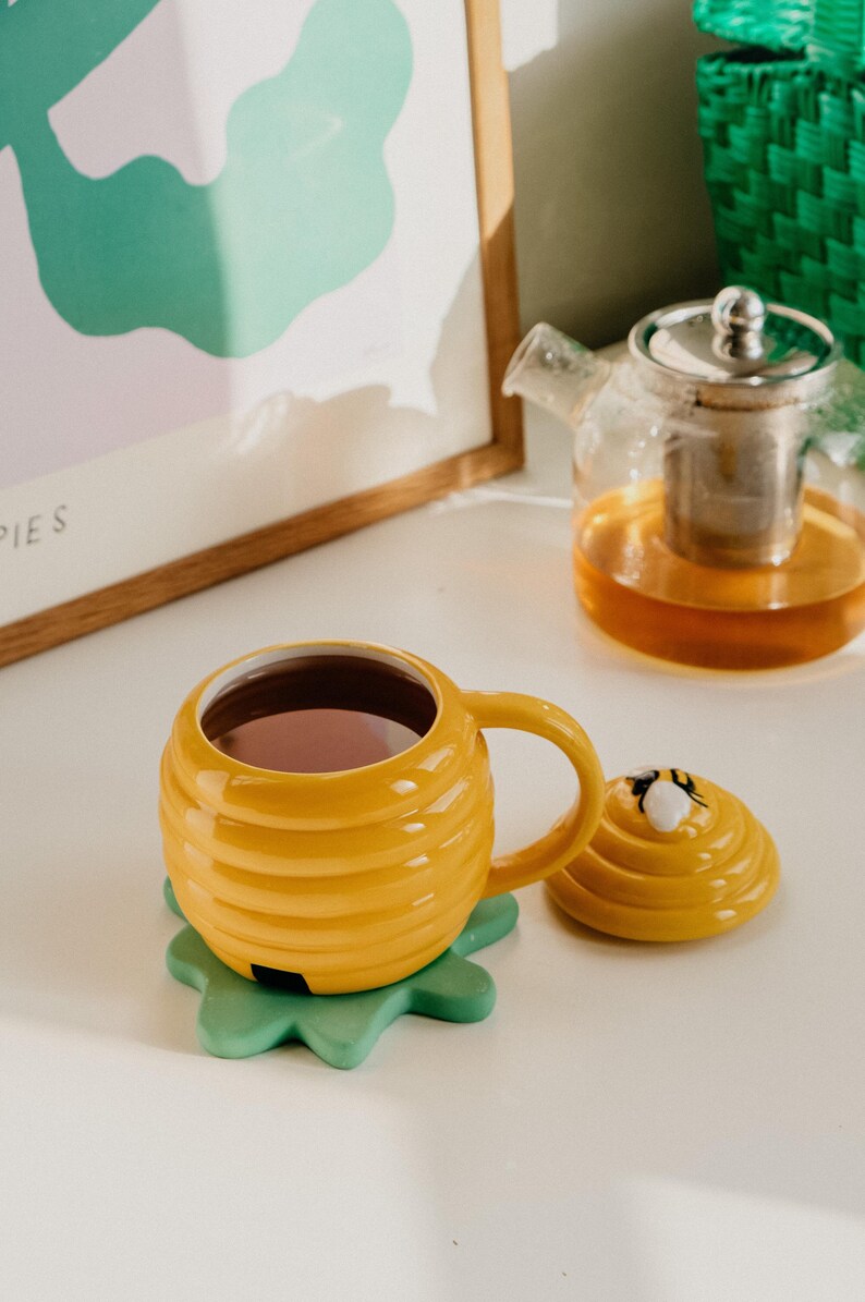 Honey Pot Bee XL Ceramic Mug | Cottagecore Aesthetic Bumblebee Beehive ...