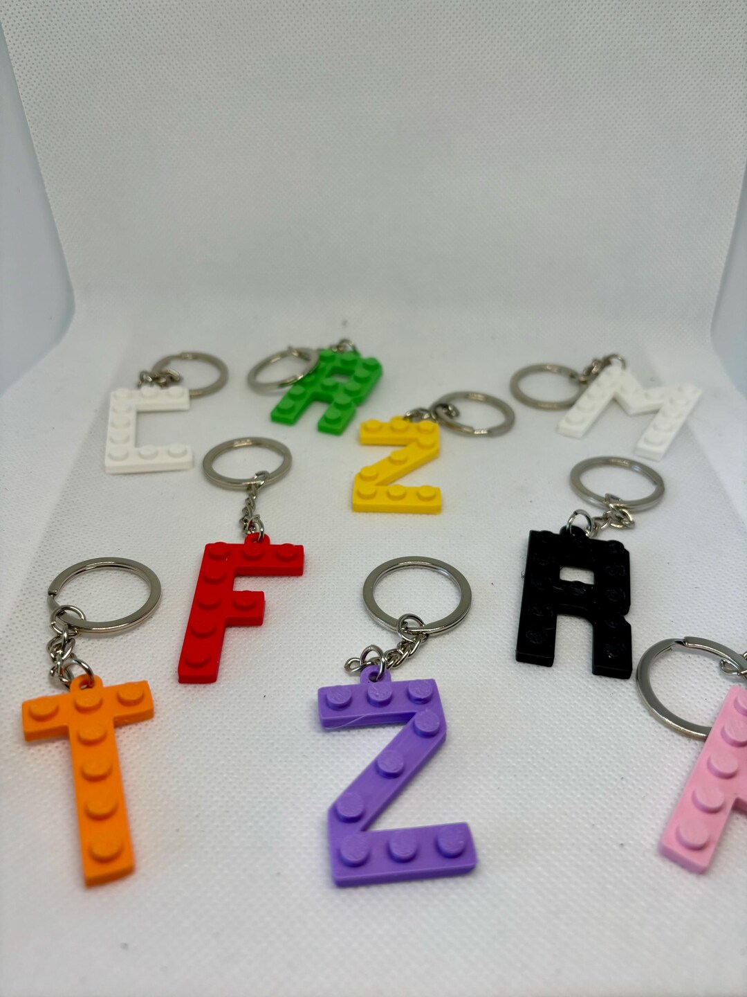 Personalised Alphabet Letter Keychains Building Bricks Party Bag Filler ...