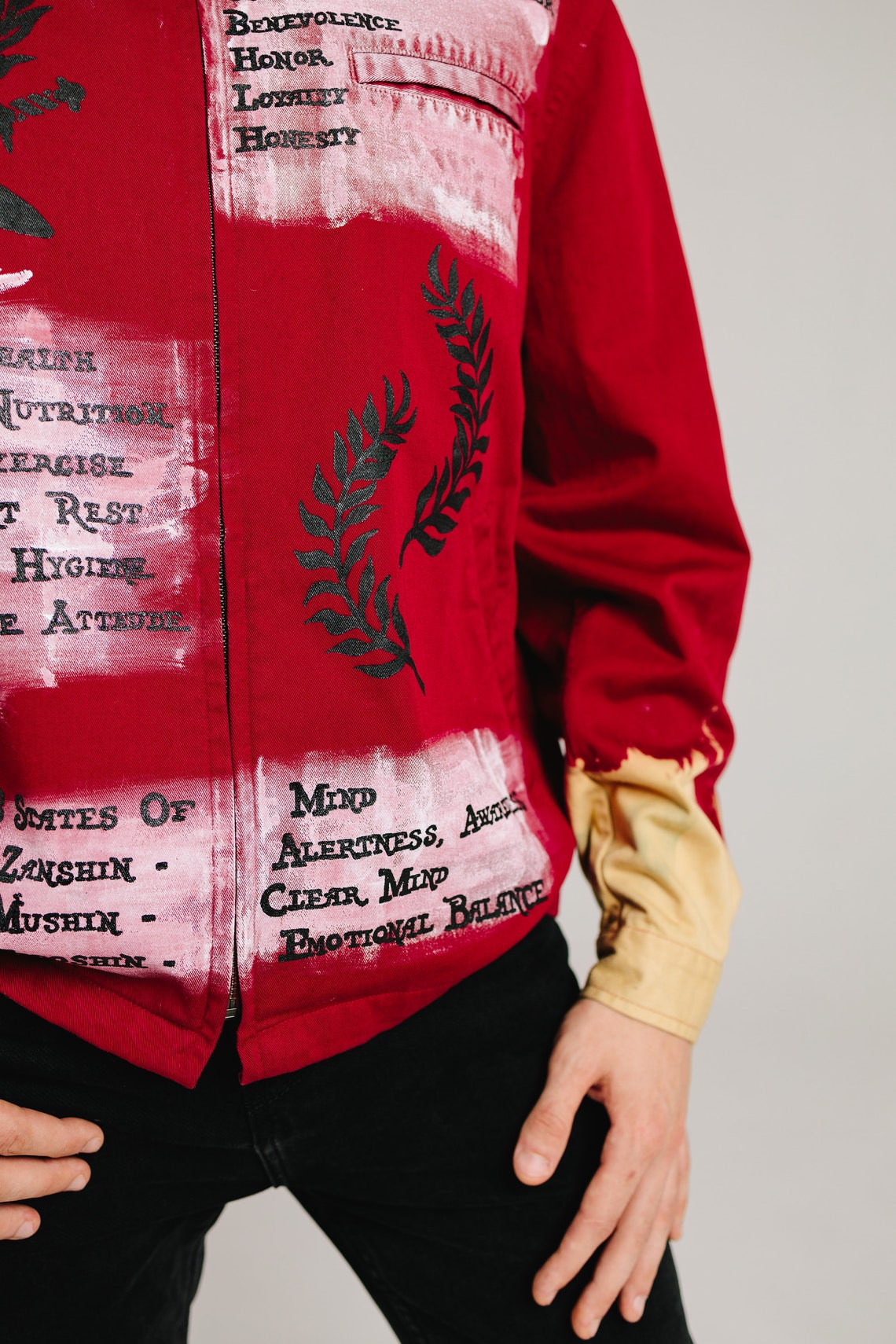 Red Jeans Denim Jacket Men's Jeans Gladiator Sparta - Etsy
