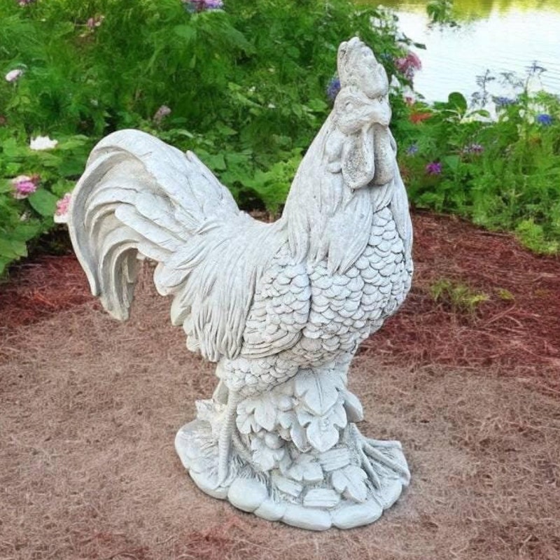 Rooster Garden Statue - Etsy