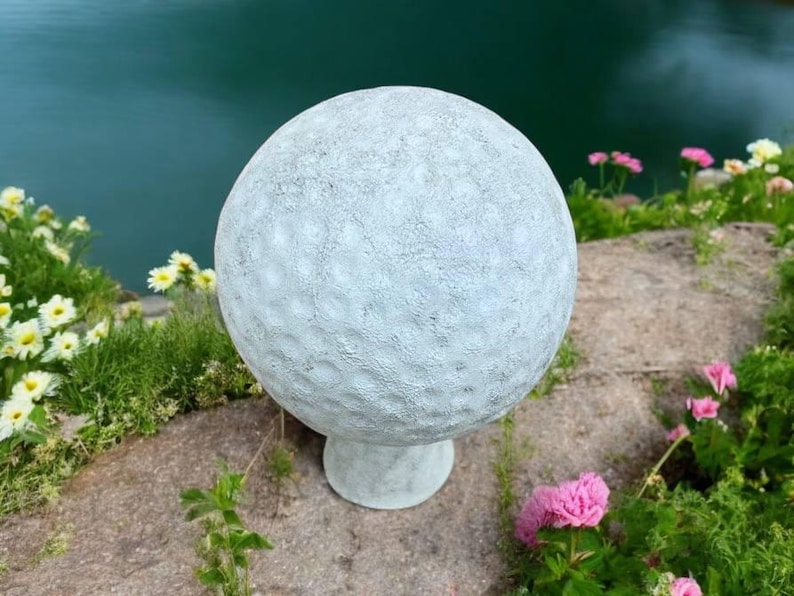 Garden Golf Ball Sculpture, Backyard Solid Statue, Lawn Beton ...