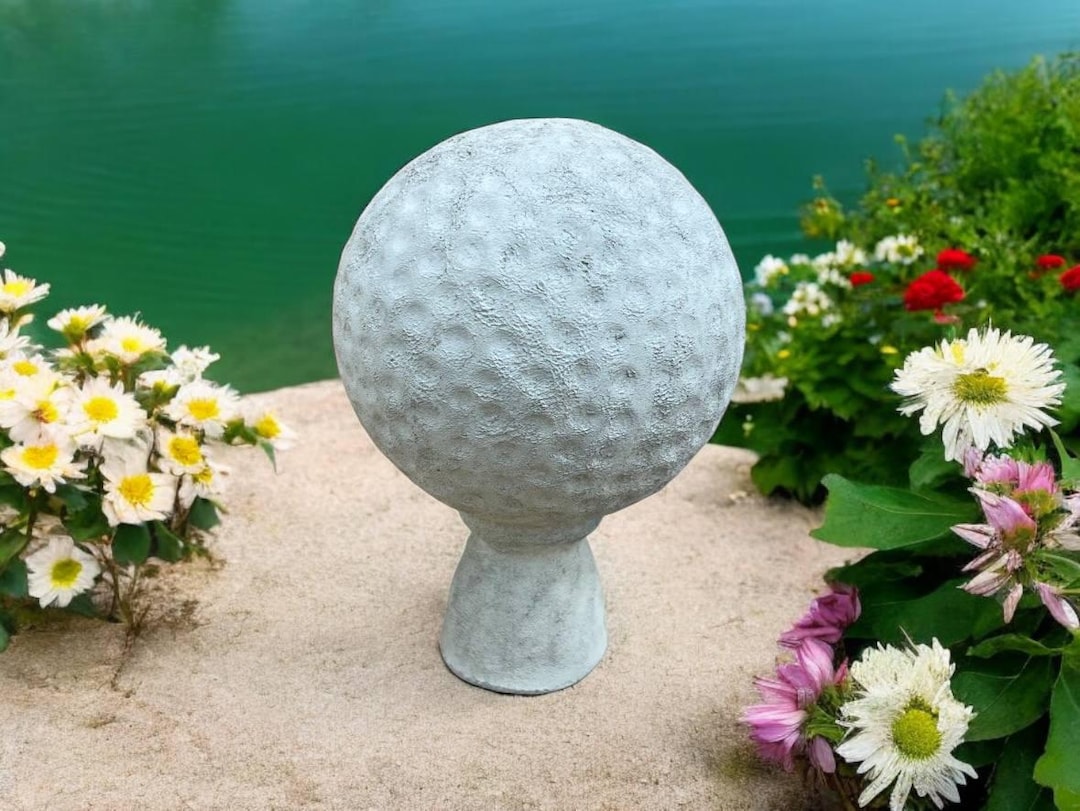 Garden Golf Ball Sculpture, Backyard Solid Statue, Lawn Beton ...