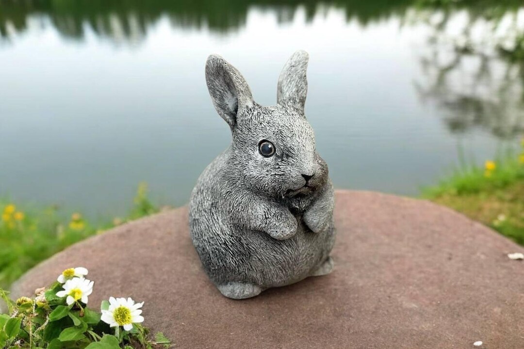 Garden Rabbit Figurine Lawn Bunny Decoration Backyard Animal Ornament ...