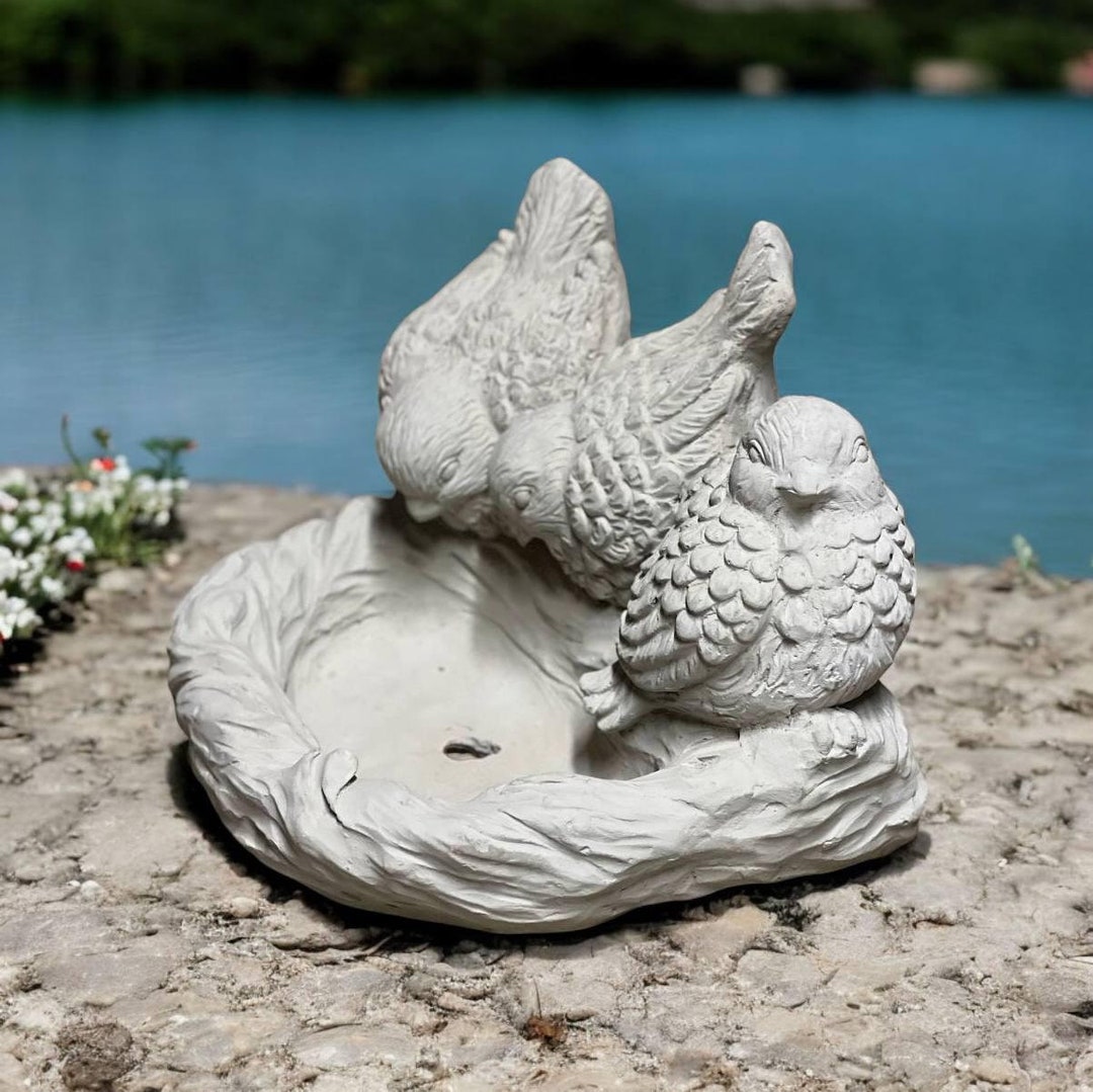 Outdoor Birds Statue Garden Birds Decoration Bird Bath With Birds ...