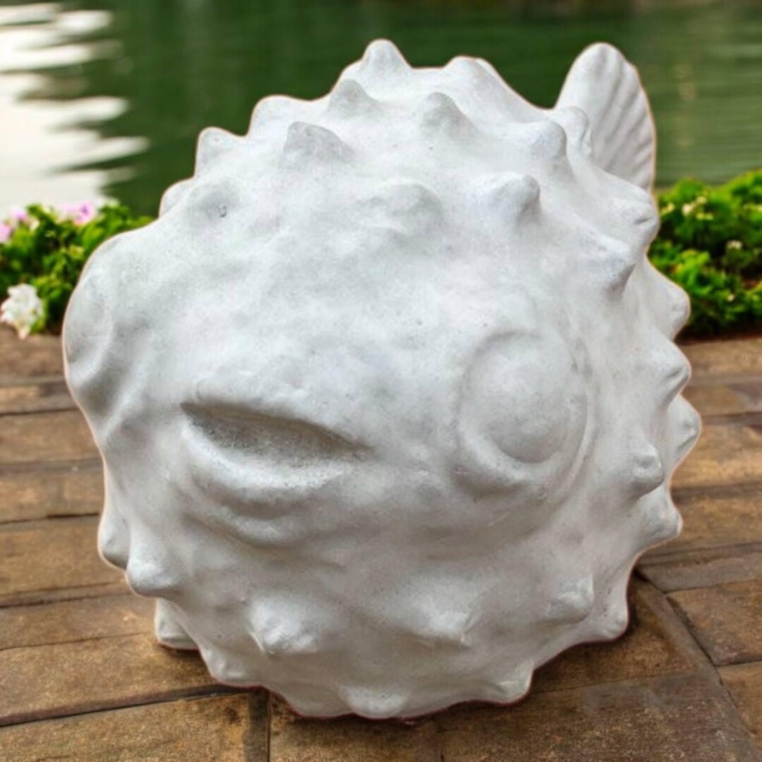 Fish Concrete Sculpture, Cement Garden Art, Outdoor Sea Ornament, Yard ...