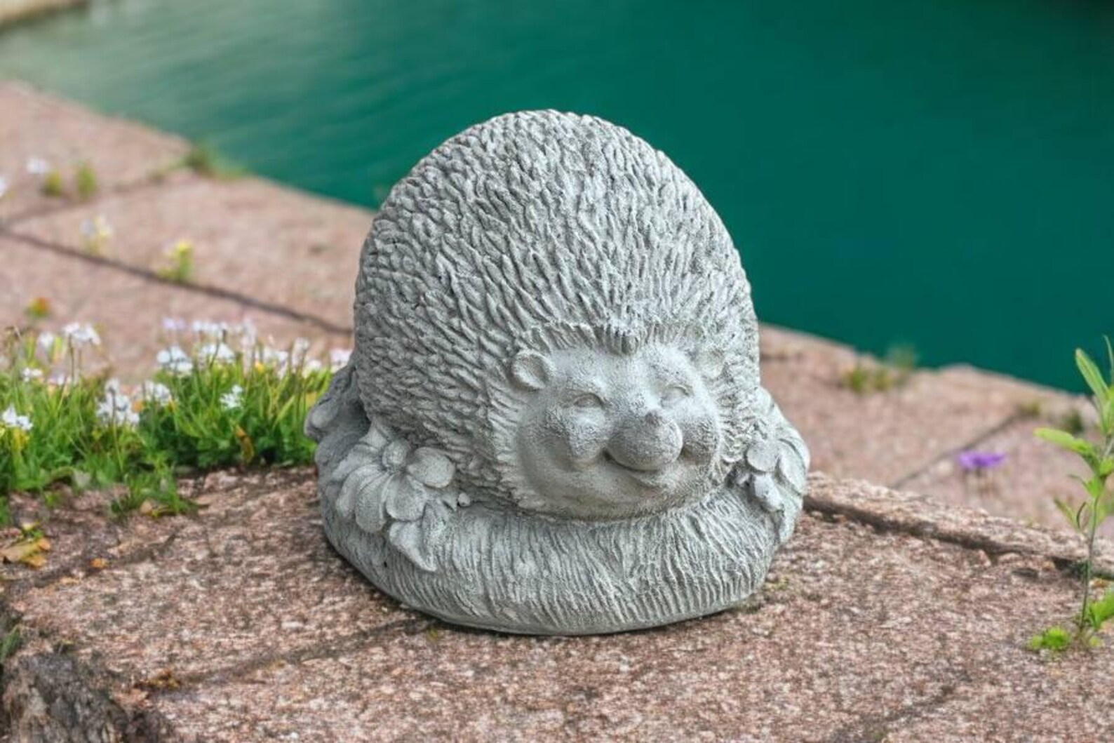 Stone Hedgehog Figurine Realistic Hedgehog on Base Animal Garden ...