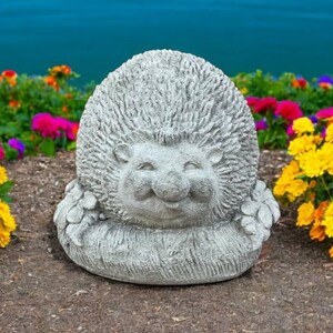 Stone Hedgehog Figurine Realistic Hedgehog on Base Animal Garden ...
