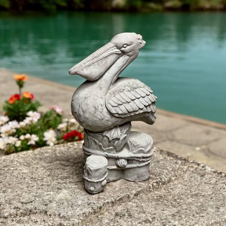 Beton Pelican Art Cement Bird Sculpture Pelican Lawn Decoration ...