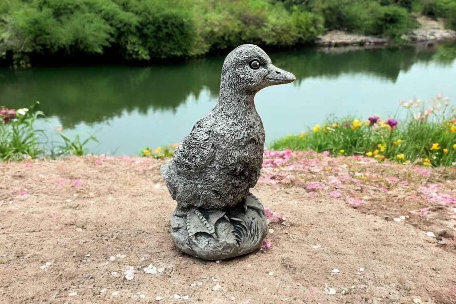 Stone Duck Statue Little Duckling Figurine Farm Animal Sculpture ...