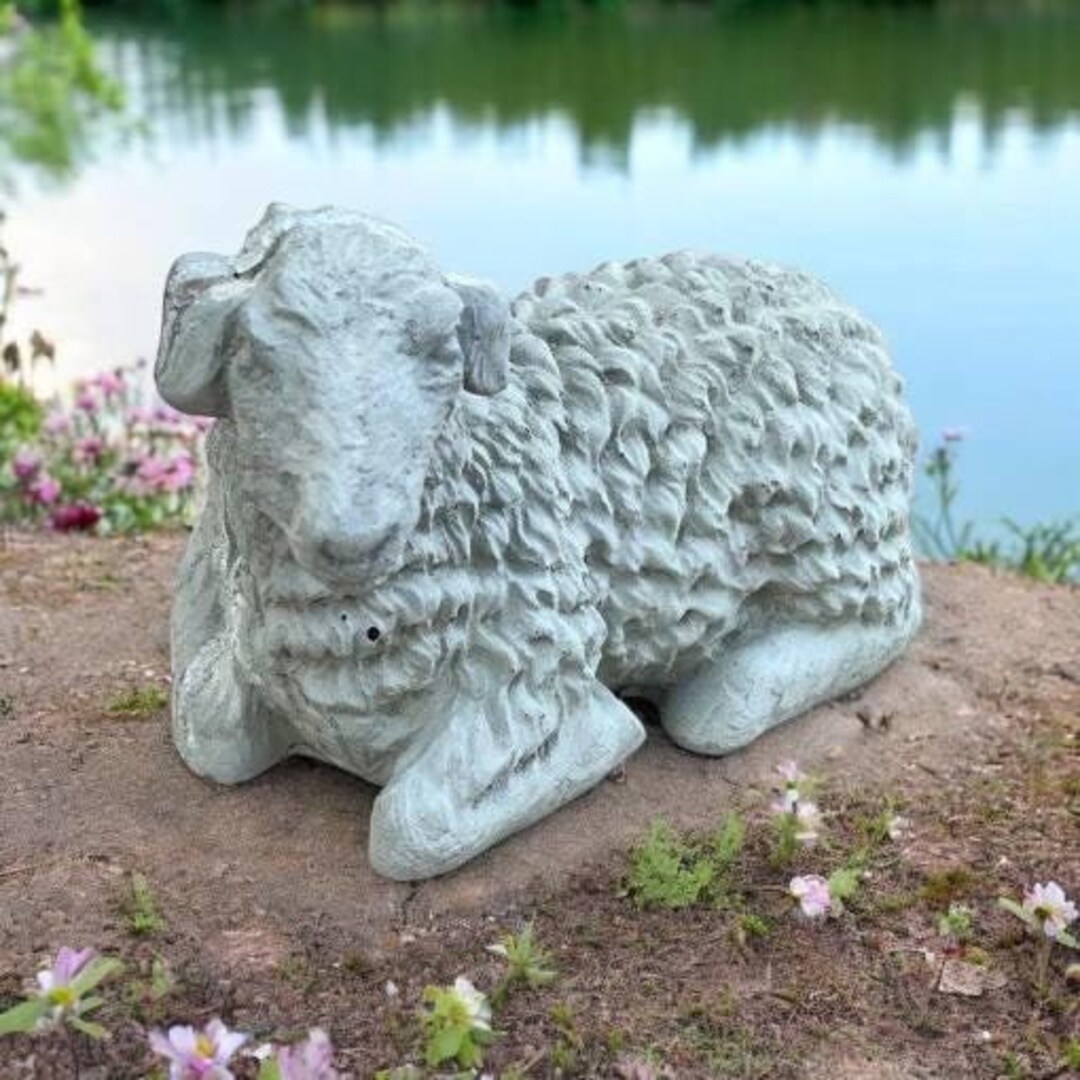 Detailed Lamb Sculpture, Farm Animal Garden Decoration, Lamb Home ...