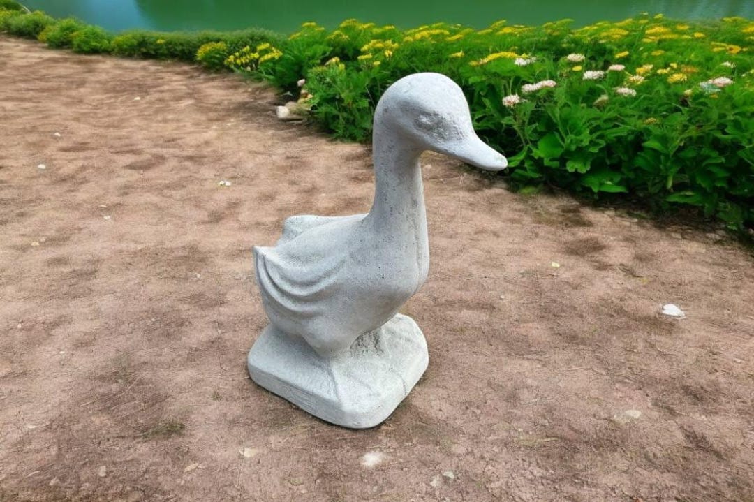 Little Gosling Figurine Stone Porch Goose Small Farm Gosling Animal ...