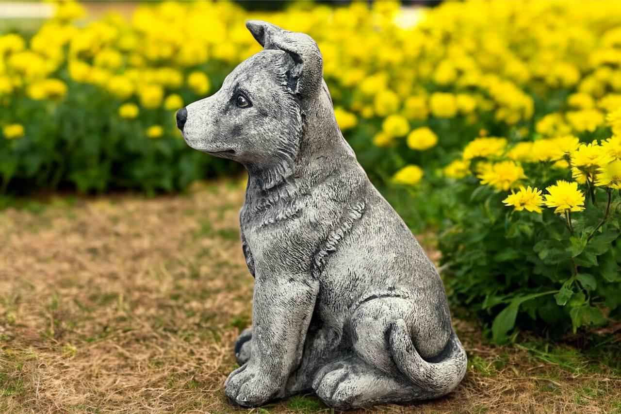 Detailed German Shepherd Figurine Sitting Puppy Outdoor Statue German ...