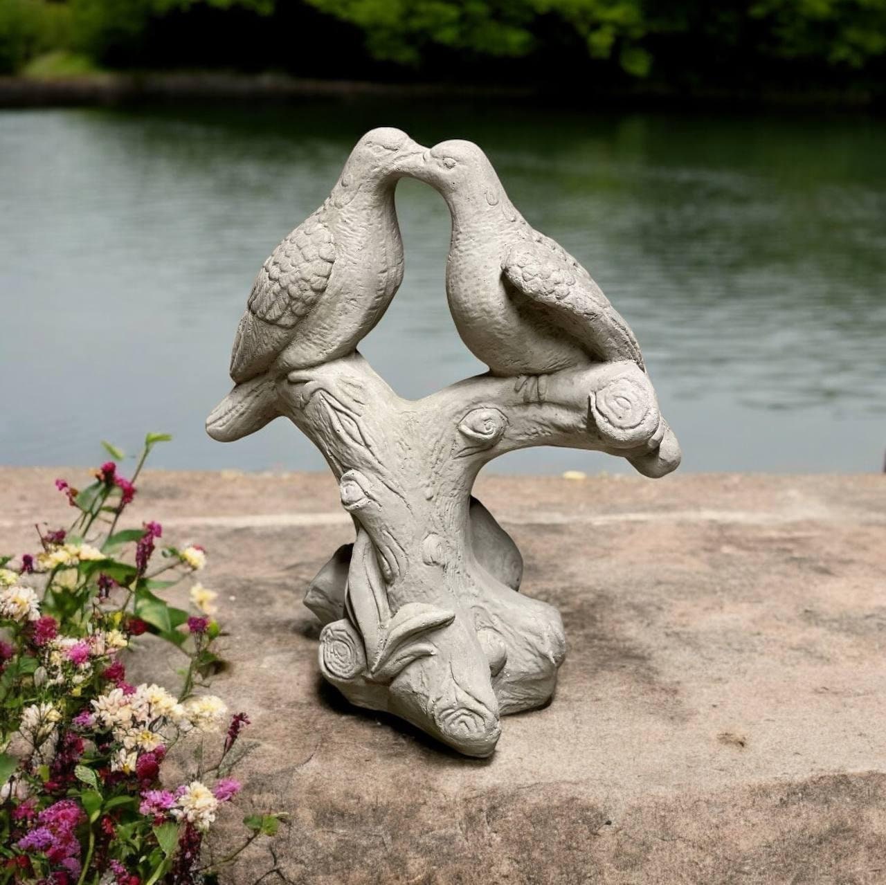 Concrete Two Doves Sculpture Garden Birds Ornament Beton Doves Art ...