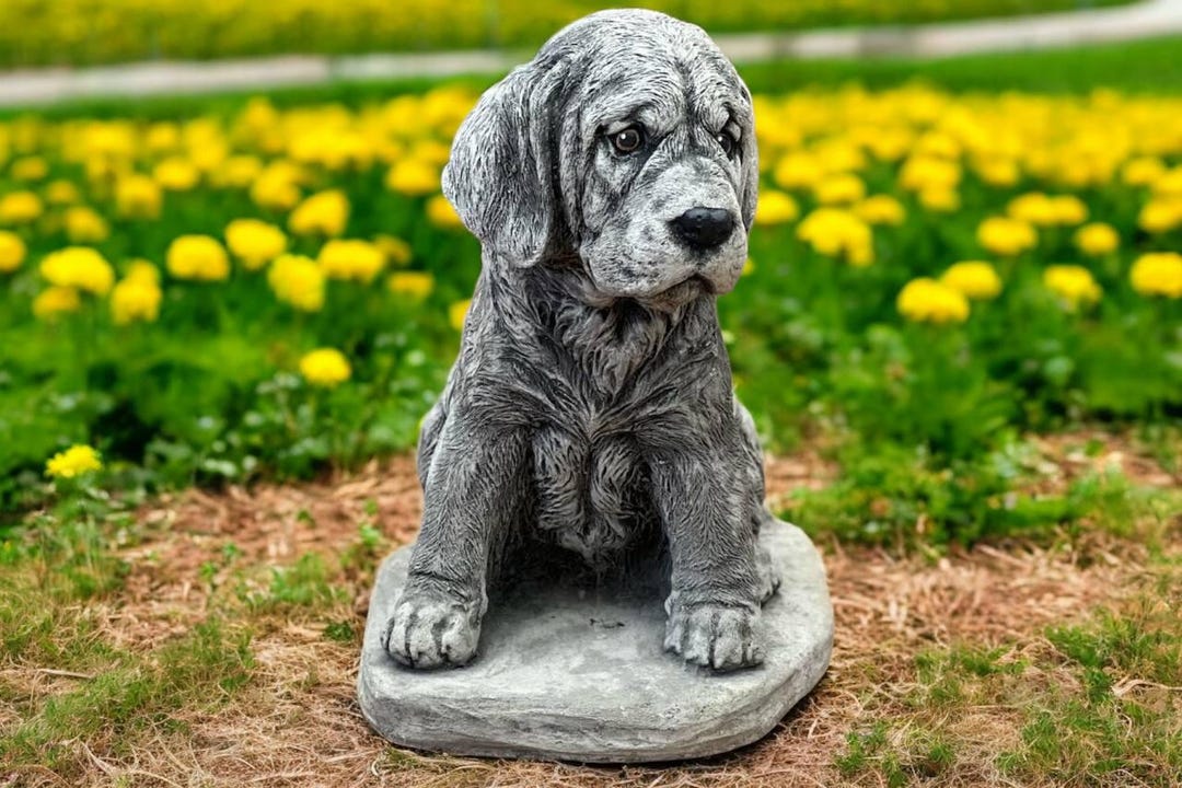 Labrador Puppy on Base Concrete Labrador Sculpture Dog Loss Memorial ...