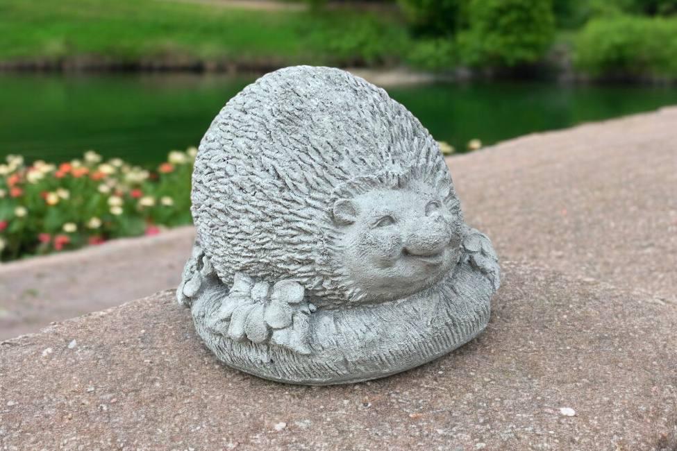Stone Hedgehog Figurine Realistic Hedgehog on Base Animal Garden ...