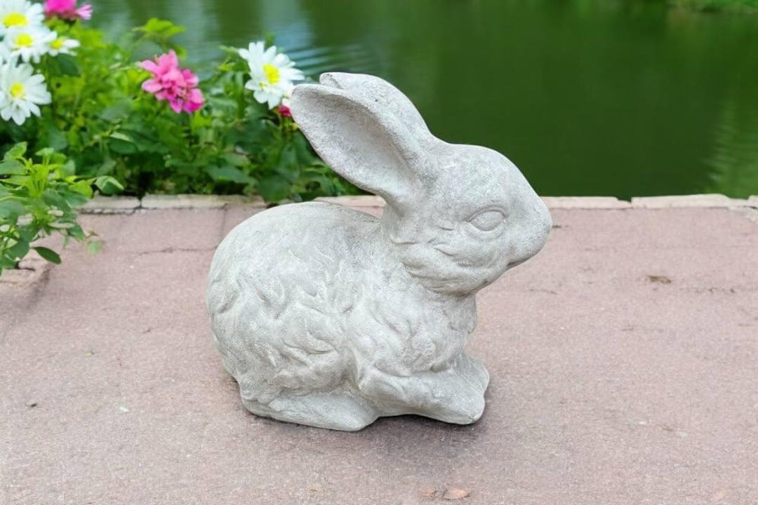 Concrete Sitting Rabbit Wild Animal Ornament Stone Rabbit Statue ...