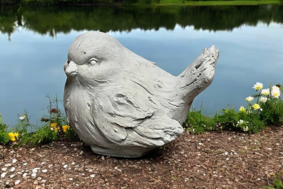 Bird Stone Ornament Home Bird Decoration Lawn Bird Figurine Cement Bird ...