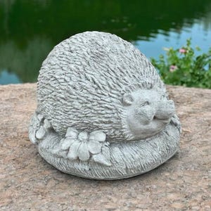 Stone Hedgehog Figurine Realistic Hedgehog on Base Animal Garden ...