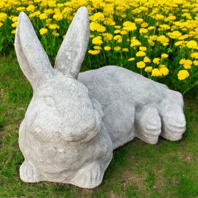 Rabbit Garden Statue - Etsy