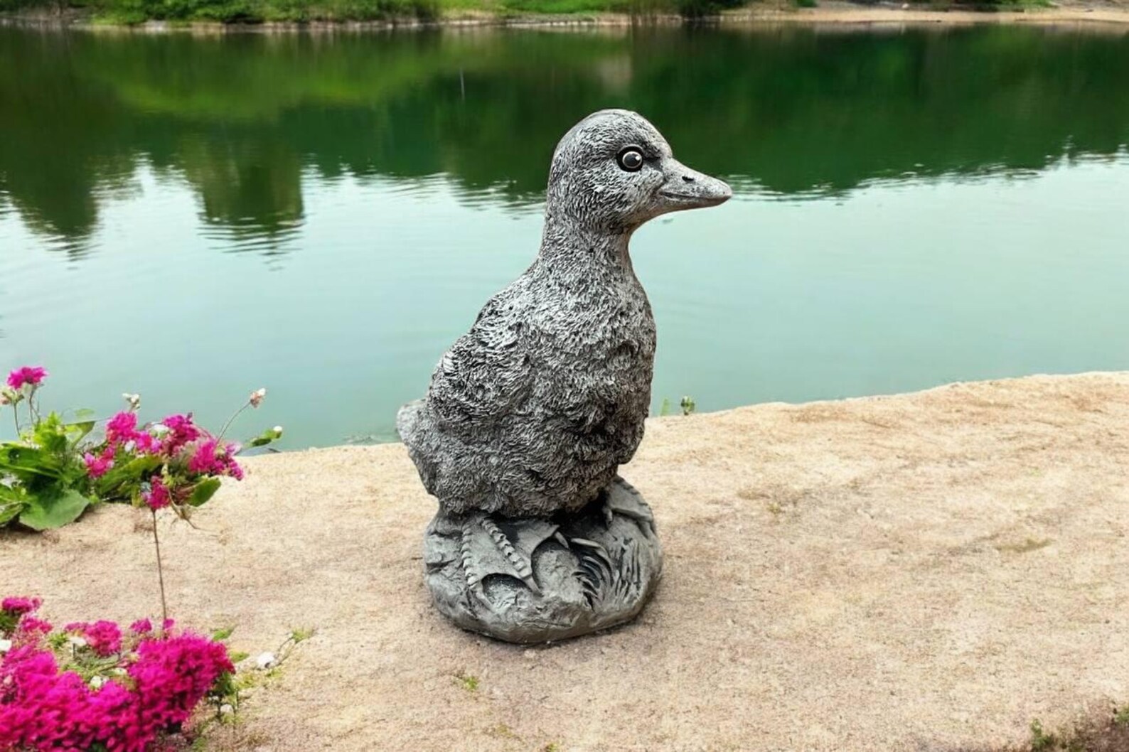 Stone Duck Statue Little Duckling Figurine Farm Animal Sculpture ...