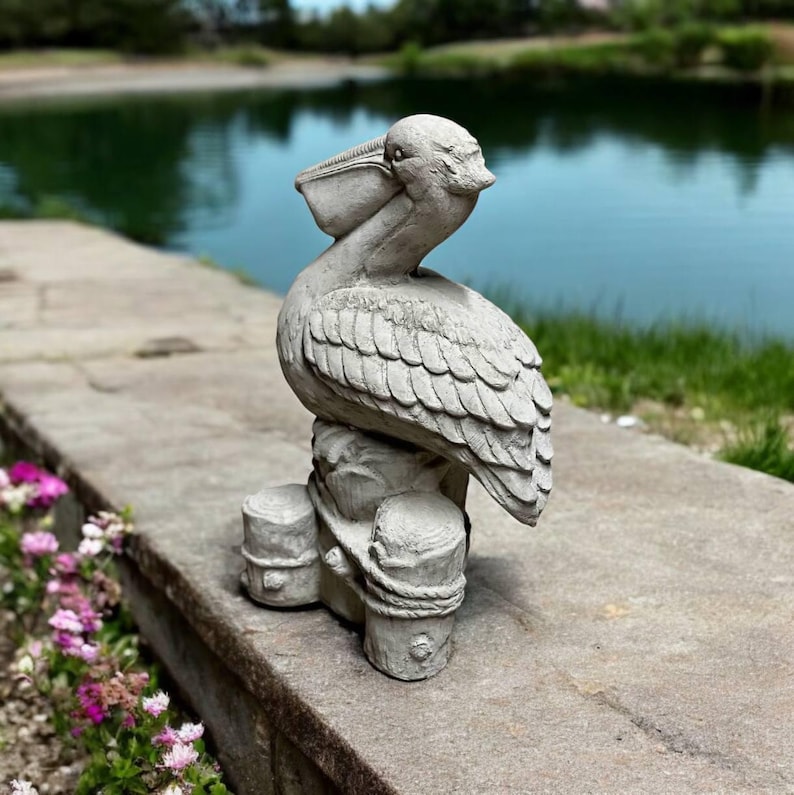 Beton Pelican Art Cement Bird Sculpture Pelican Lawn Decoration ...