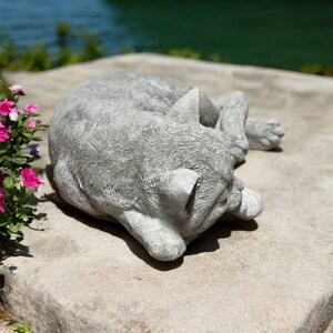 Concrete Kitten Sculpture Beton Cat Loss Figure Stone Pet Lover Gift ...