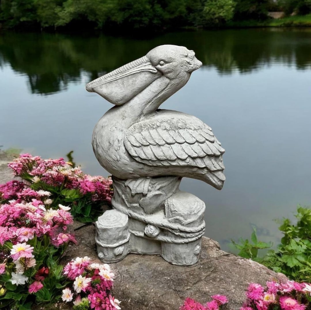 Beton Pelican Art Cement Bird Sculpture Pelican Lawn Decoration ...