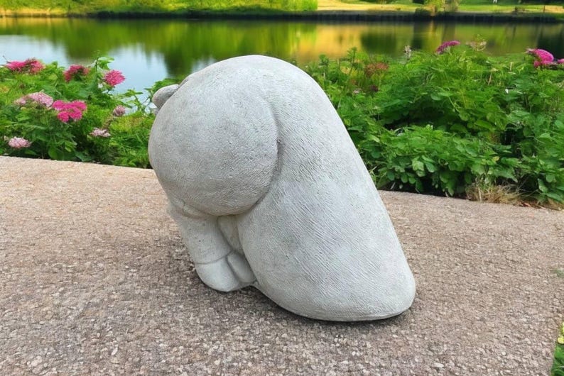 Concrete Pig Figurine Yard Animal Decor Digging Pig Sculpture Farmhouse ...