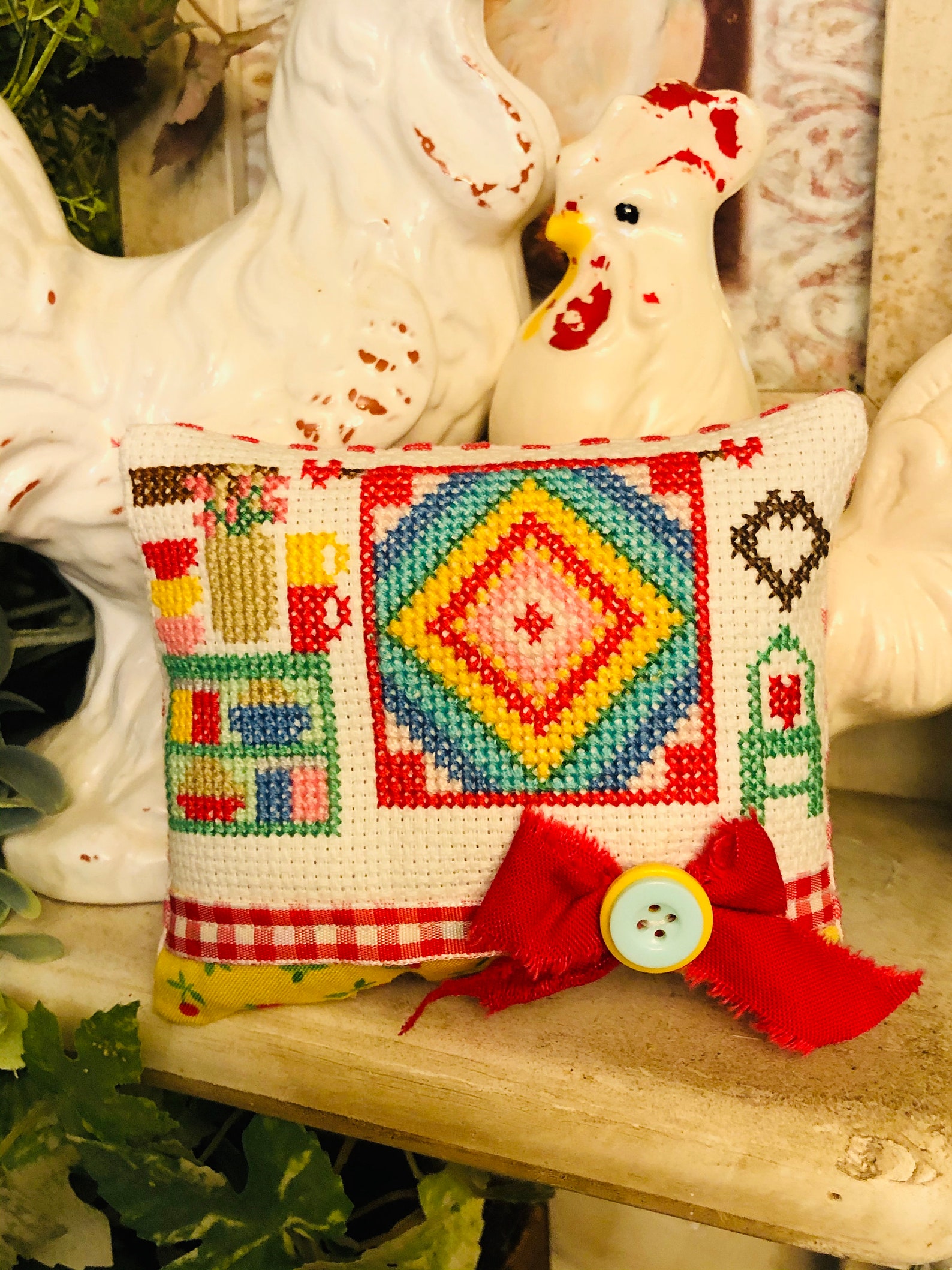 Cross Stitch pattern Vintage Farmhouse Quilt Cross Stitch | Etsy