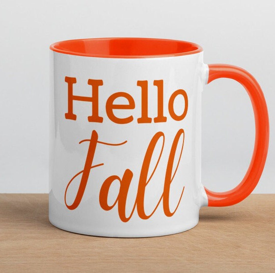 Hello Fall Coffee Mug With Color Inside - Etsy