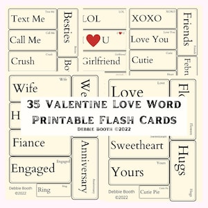 Flash Cards | Valentine | Printable | Sweetheart | Love | Valentines ...