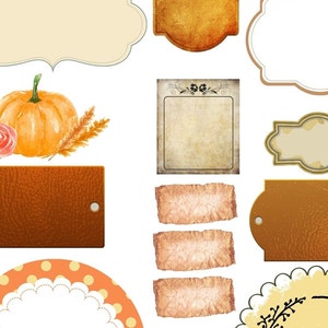 Autumn Clipart, Junk Journal Labels, Watercolor Fall Ephemera - Etsy