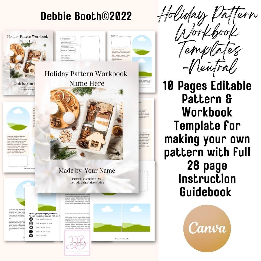 Pre-made Pattern Template | Holiday Pattern Workbook Template Canva ...