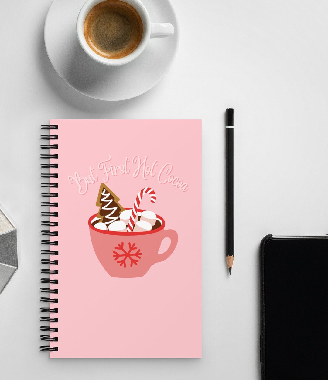 Hot Cocoa Spiral Notebook, Winter Stationery - Etsy