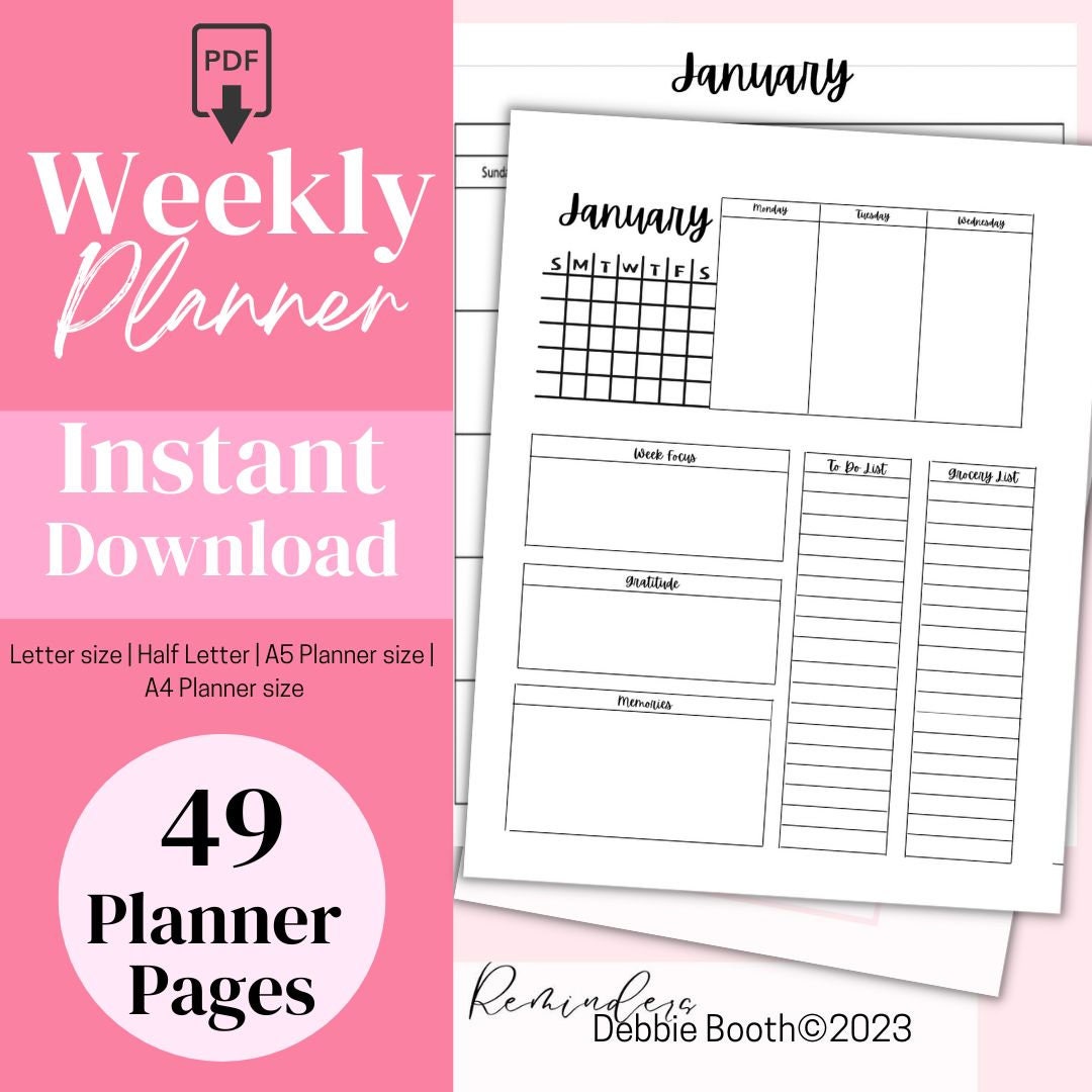Planner | Weekly Overview | to Do List | Prayer Focus | Monthly ...