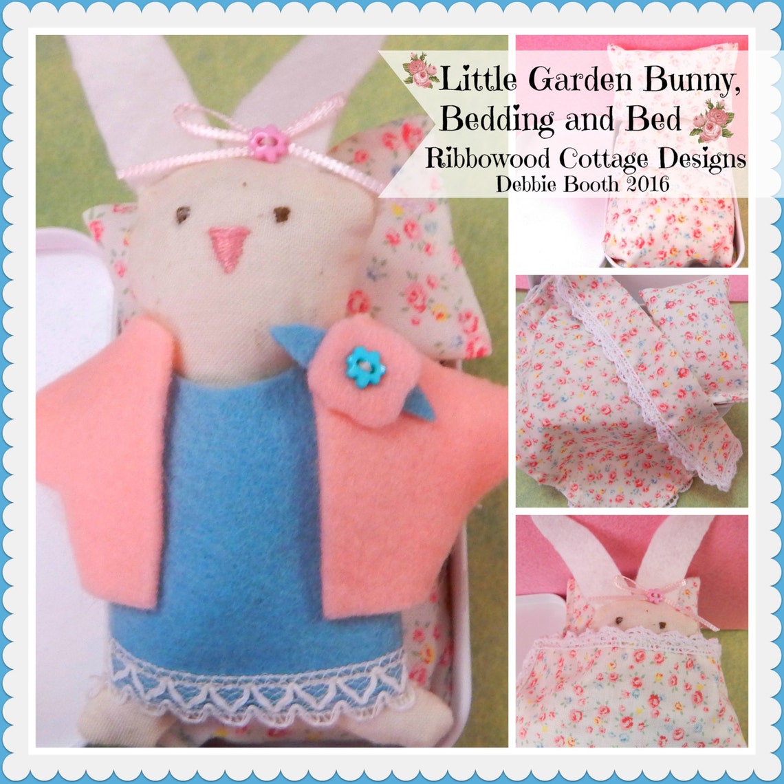 Sewing Pattern PDF Little Felt Garden Bunny Wardrobe Bedding - Etsy