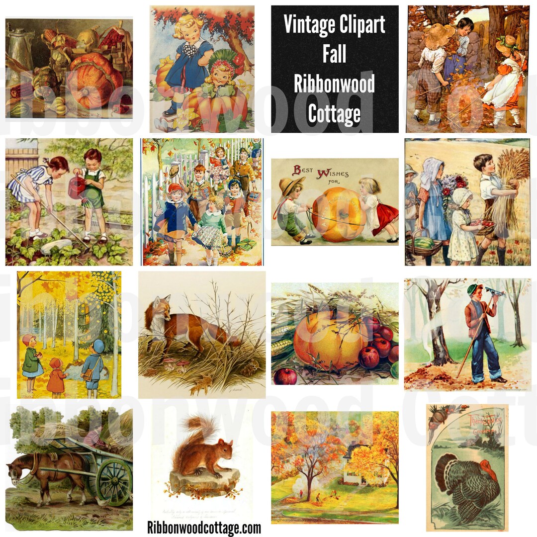 Fall Printable Vintage Fall Clipart Printable Planner Junk Journal - Etsy