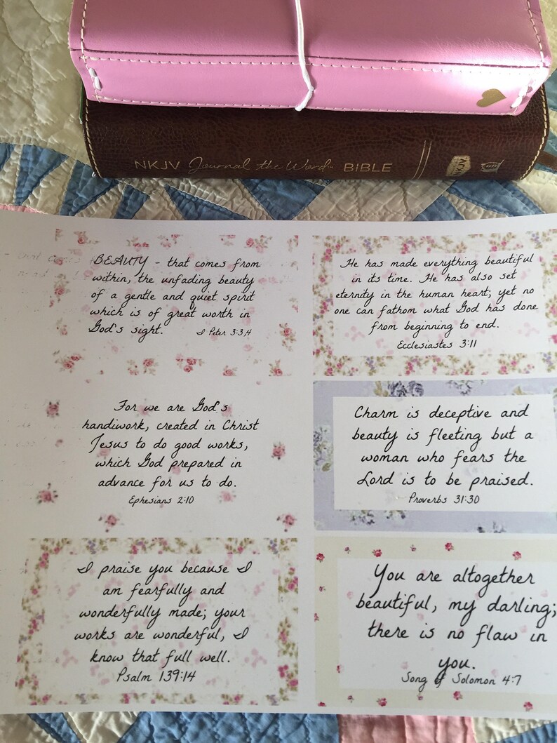 BIBLE JOURNALING Beautiful Theme Scripture Journal Cards - Etsy