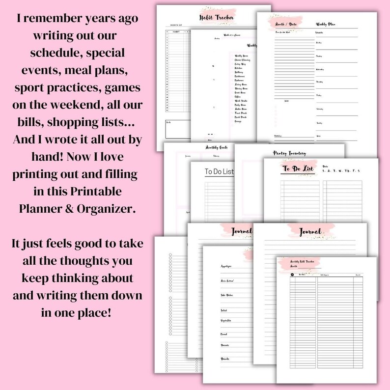 Planner and Organizer Bundle Checklists Daily Weekly - Etsy