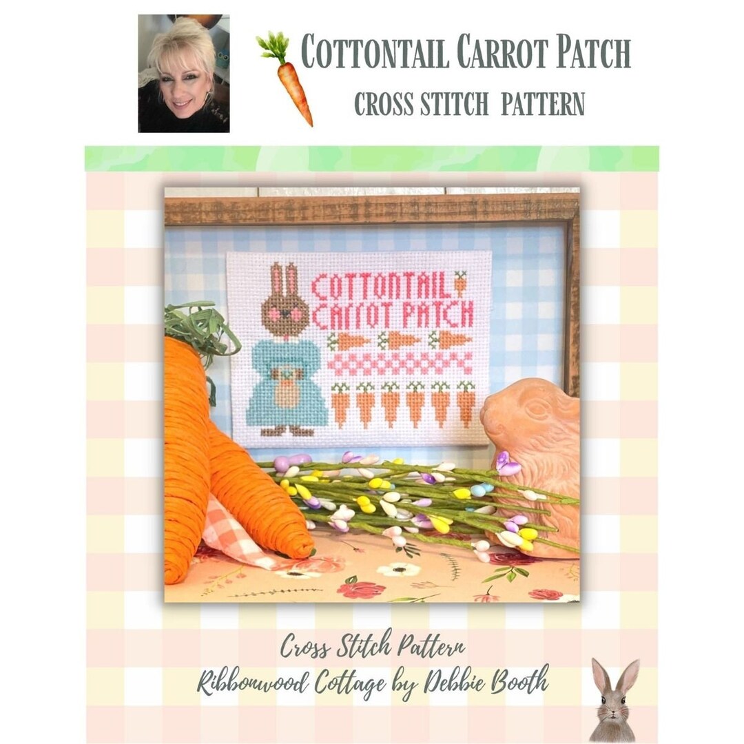 Cottontail Carrot Patch Spring Bunny Cross Stitch Chart Immediate Download Pattern - Etsy