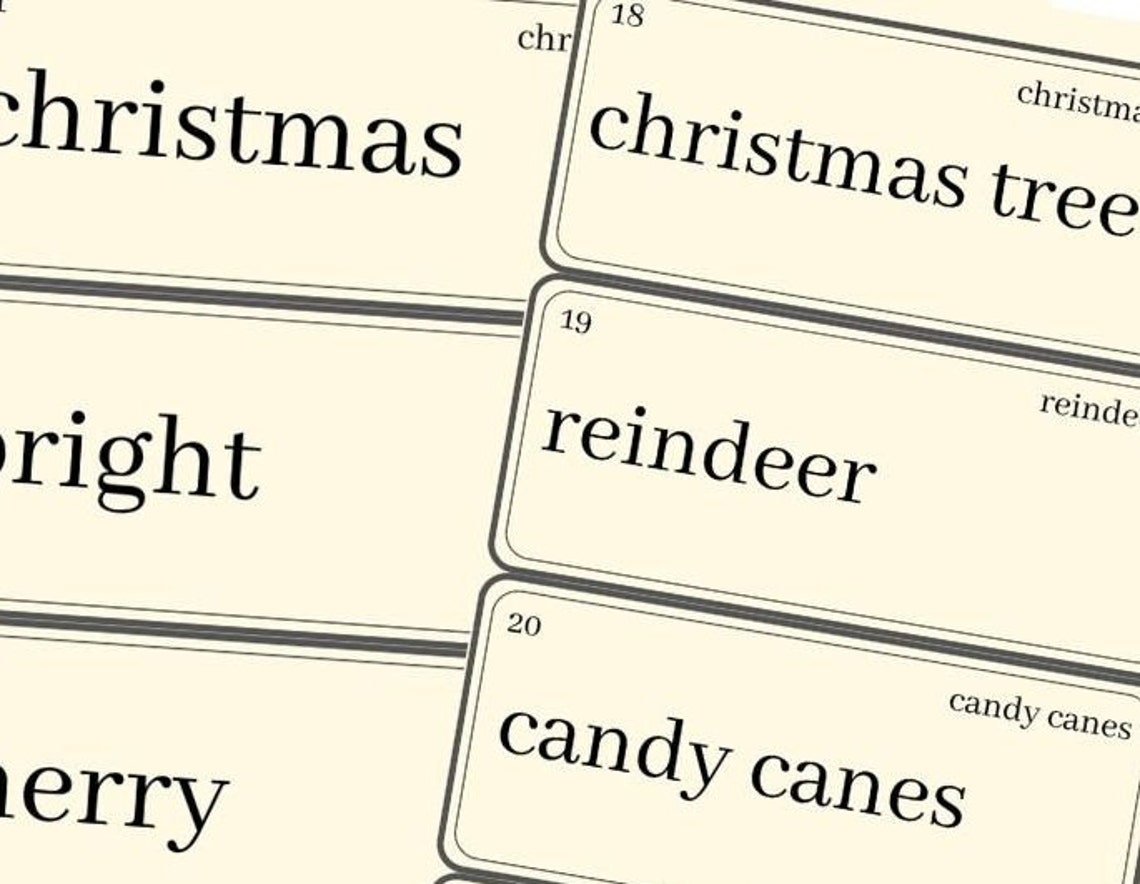 Traditional Christmas Flash Cards Ephemera Collage Digital - Etsy