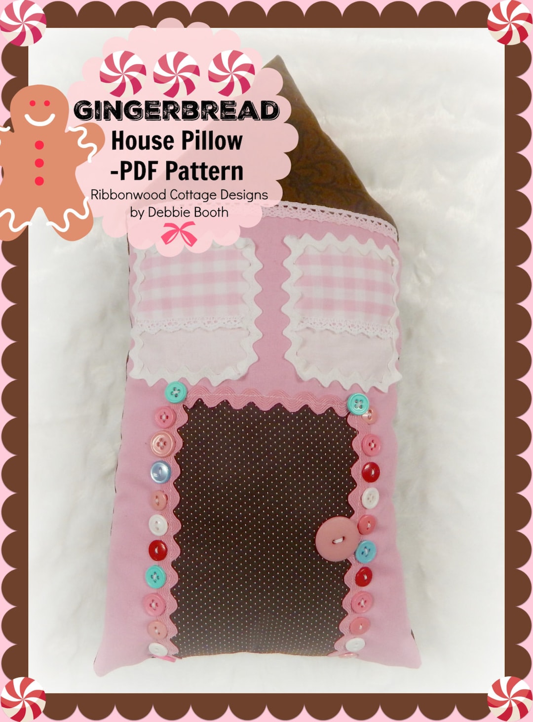 Sewing Pattern Gingerbread House Pillow - PDF - Etsy